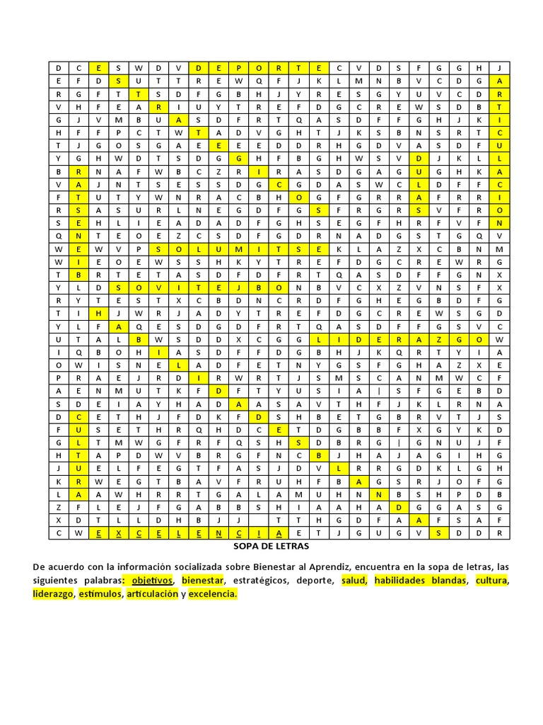 EVIDENCIA SOPA DE LETRAS Resueltas | Descargar gratis PDF | Cognición ...