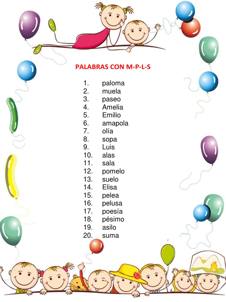 Palabras Con M P L S | PDF