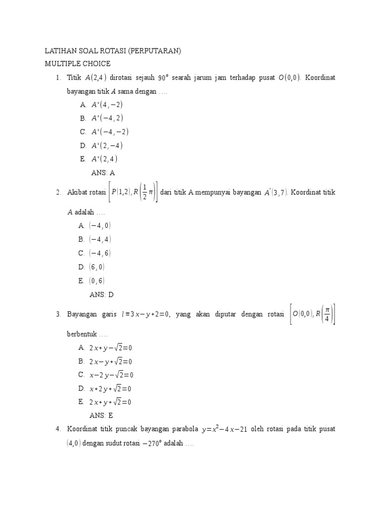Latihan Soal Rotasi | PDF | Metode & Bahan Ajar