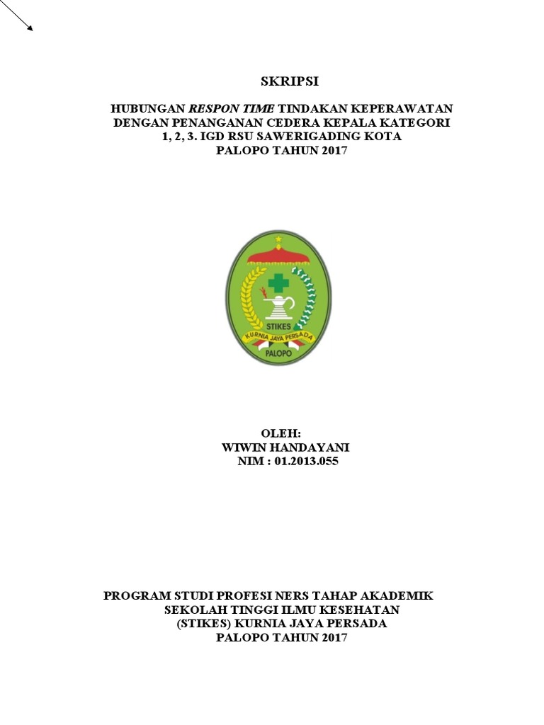 Respon Time Keperawatan Cedera Kepala | PDF | Sains & Matematika