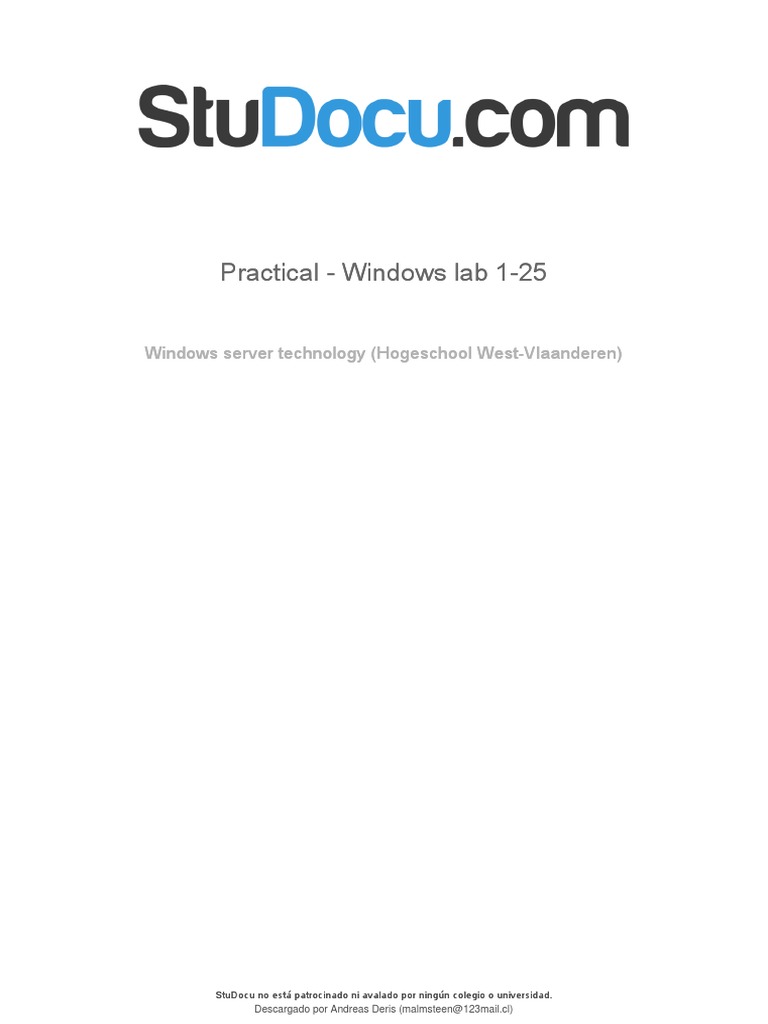 Practical Windows Lab 1 25 | PDF | Active Directory | Ip Address