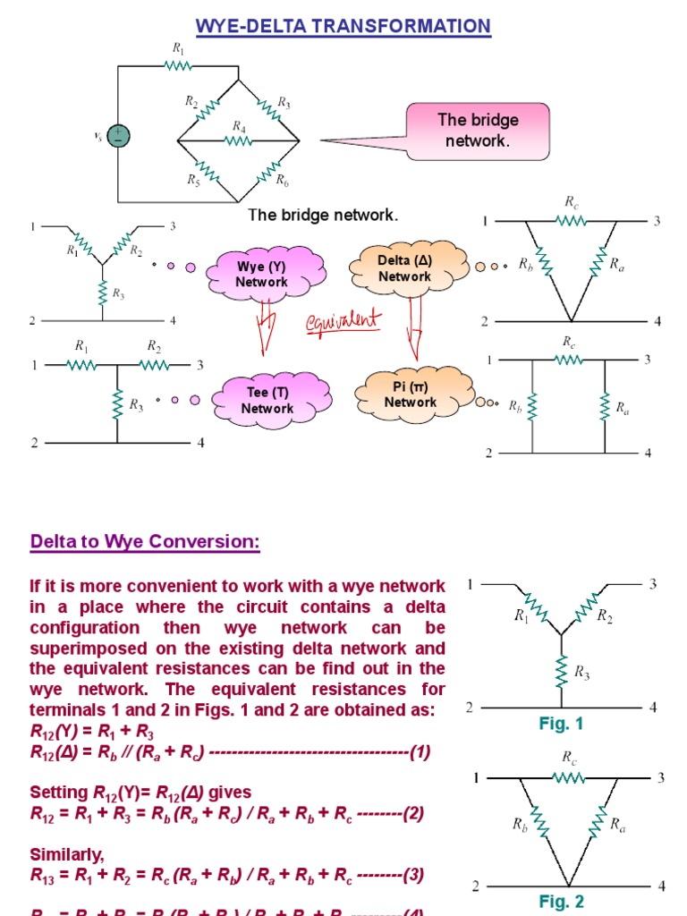 Wye-Delta, Delta-Wye Transformations | PDF | Mathematics | Electromagnetism