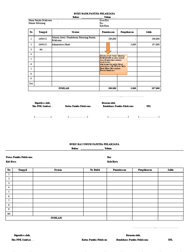 Format Pembukuan LPK 2021 | PDF