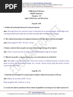 Class 10 NCERT Light Solutions | PDF | Mirror | Optics
