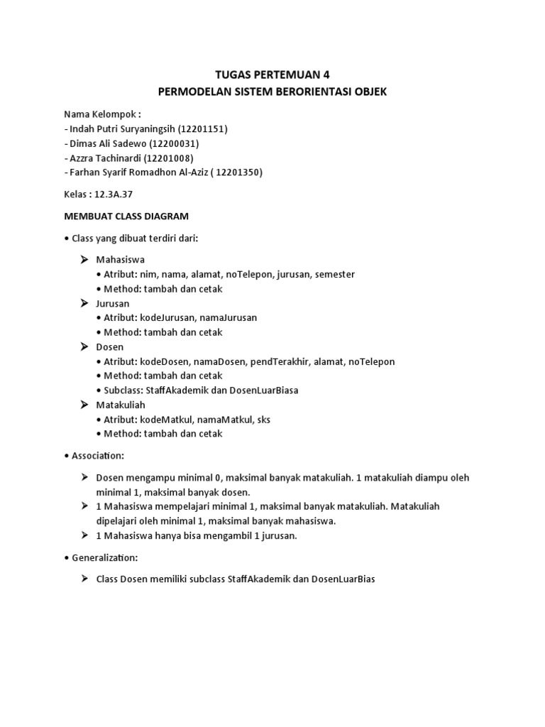 Model Kelas Mahasiswa dan Mata Kuliah | PDF