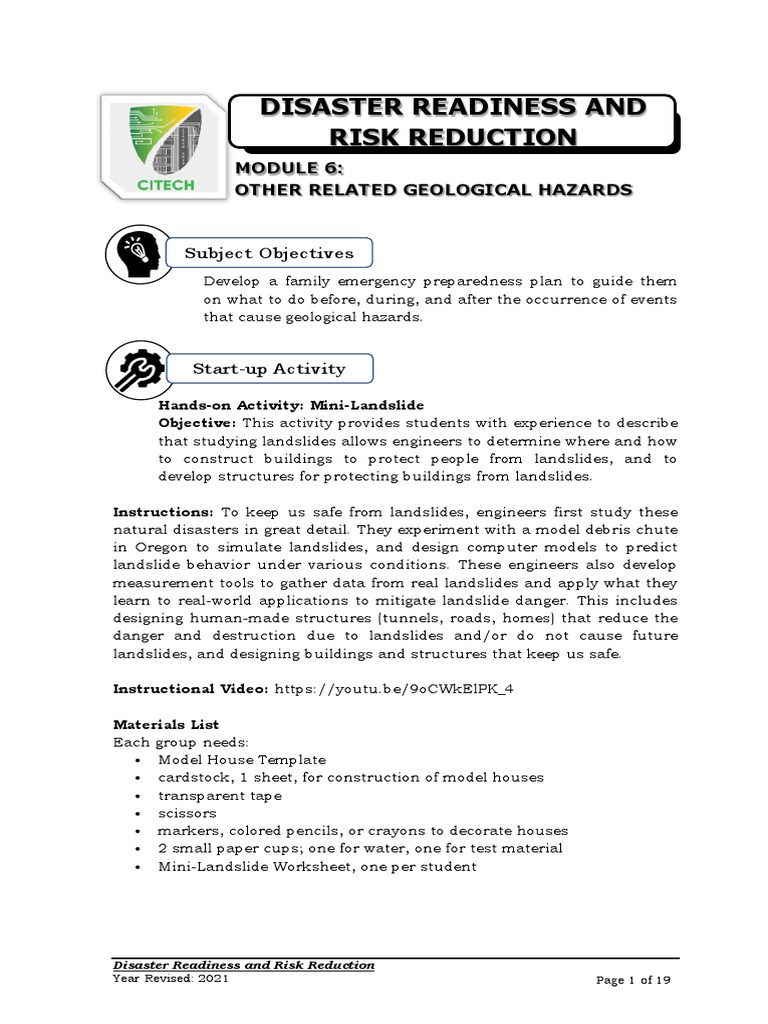 DRRR - Module6 (Week10-11) | Download Free PDF | Sinkhole | Hydrology