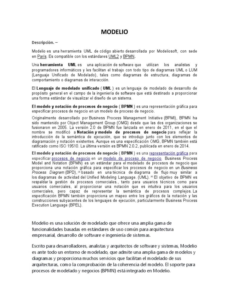 MODELIO | PDF | Lenguaje de modelado unificado | Programación de computadoras