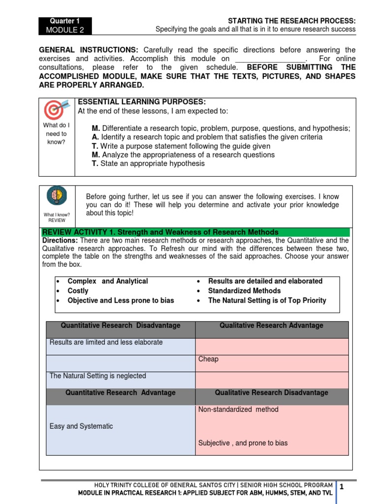 Pr2 Module2 2021+ +the+Research+Topic,+Problem,+Purpose,+Questions,+and+Hypothesis | PDF ...