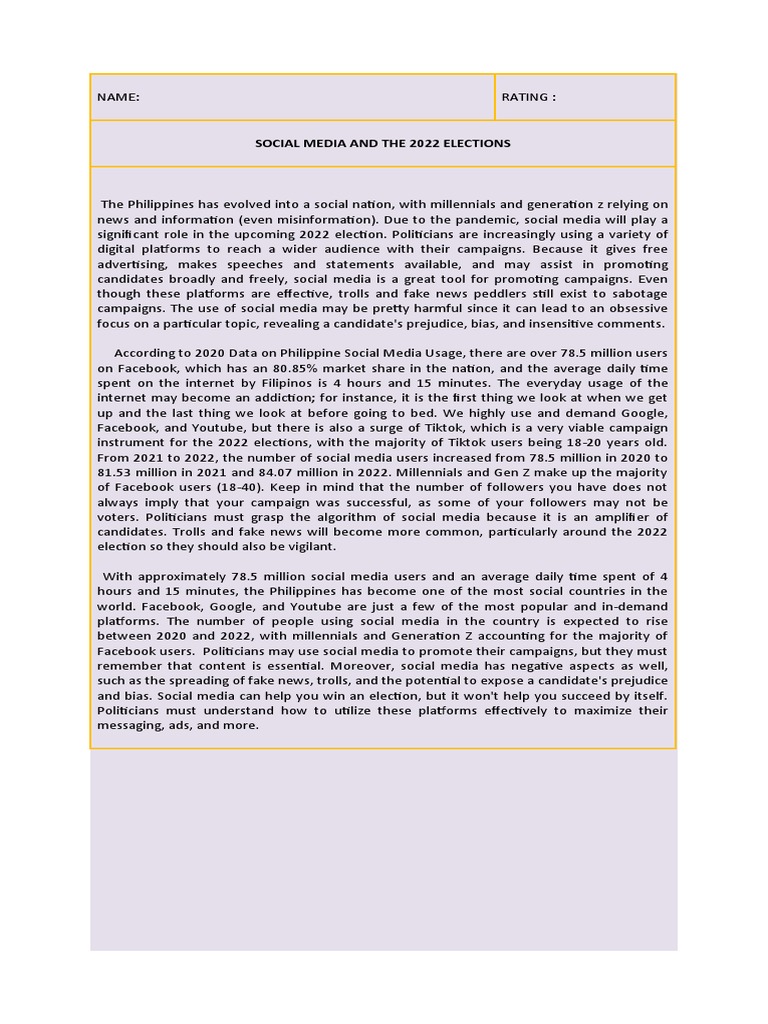 Social Media's Role in 2022 Elections | PDF | Popular Culture & Media ...