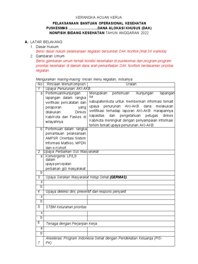 Format Tor Puskesmas | PDF | Pengelolaan Keuangan & Uang | Ilmu Sosial