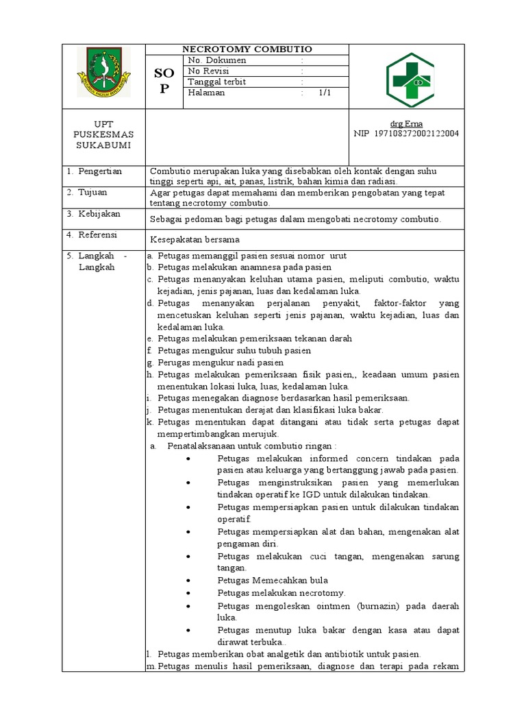 7.7.2 SOP Necrotomy Combutio | PDF