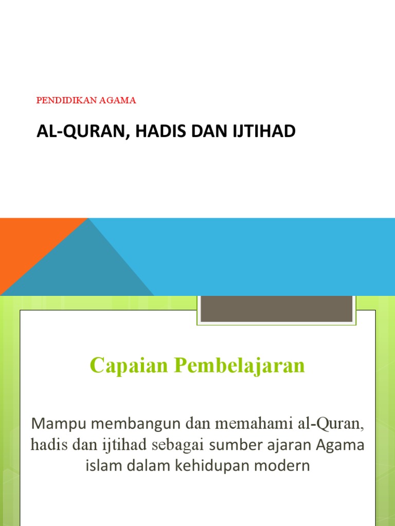 Al-Qur'an, Hadis Dan Ijtihad | PDF | Ilmu Sosial | Agama & Spiritualitas