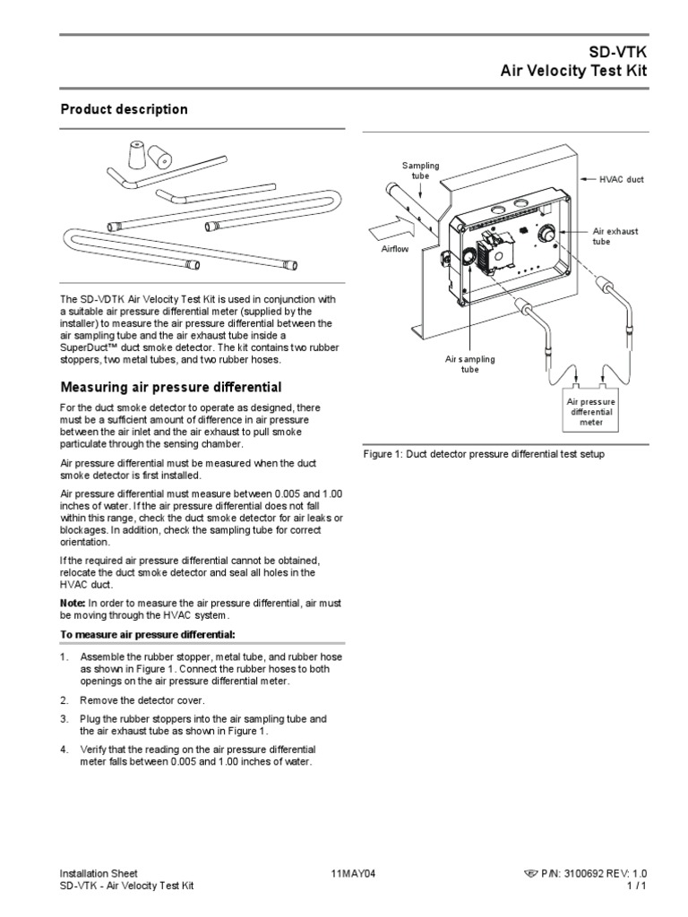 Product Description: SD-VTK Air Velocity Test Kit | PDF | Duct (Flow ...