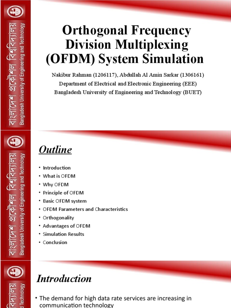 Orthogonal Frequency Division Multiplexing (OFDM) System Simulation | PDF | Orthogonal Frequency ...