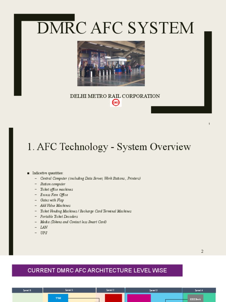 Delhi Metro AFC System Overview | PDF | Computer Hardware | Smart Card