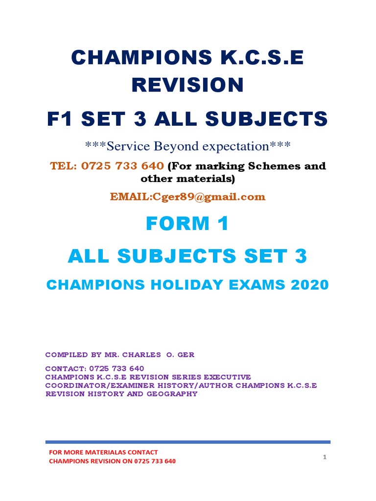 f1 Set 3 All Subjects Champions-April 2020 | PDF | Solubility | Resource
