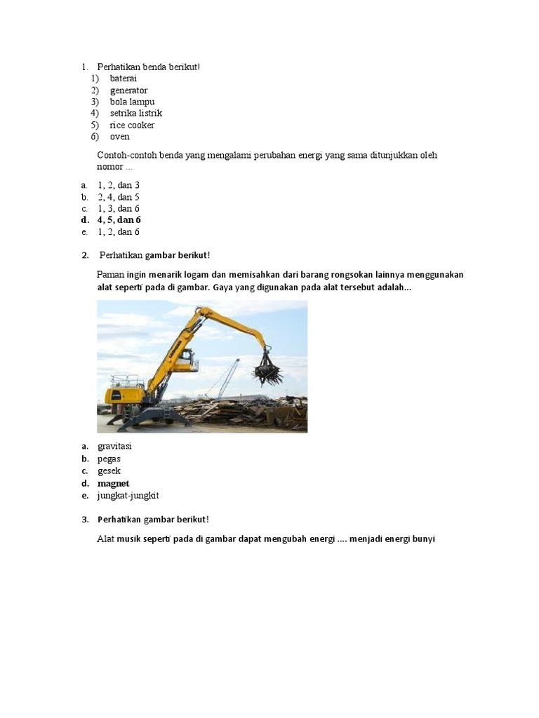 Soal Fisika Pilgan Bab 3 Energi Dan Perubahannya | PDF