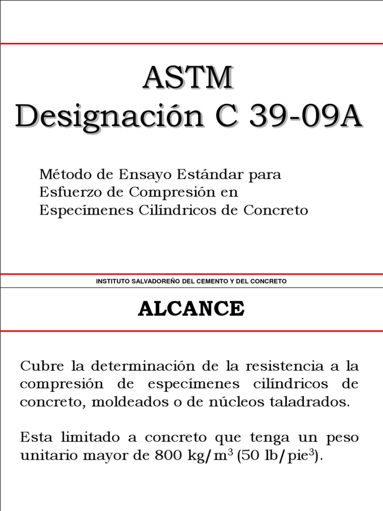 Astm C39-09a | PDF | Hormigón | Calibración
