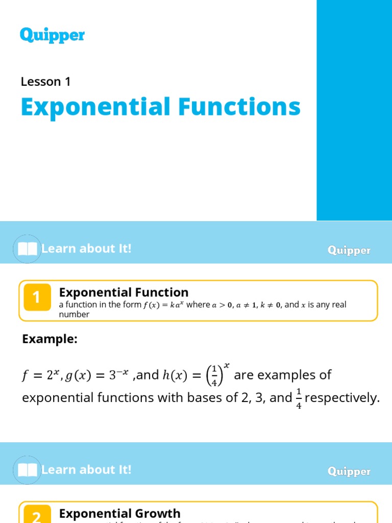 Exponential Function | PDF | Function (Mathematics) | Asymptote