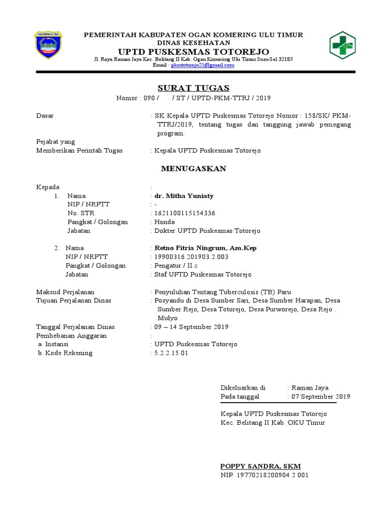 Surat Tugas Penyuluhan TB Paru | PDF