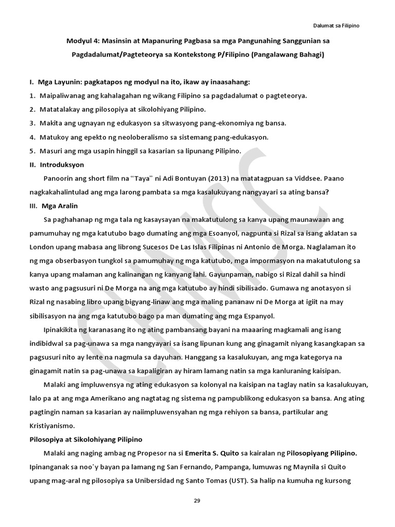 Dalumat Modyul 4 | PDF