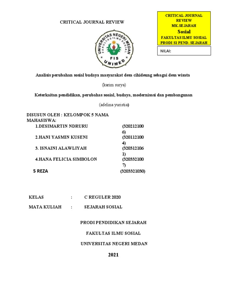 CJR Sejarah Sosial Kelompok 5 | PDF