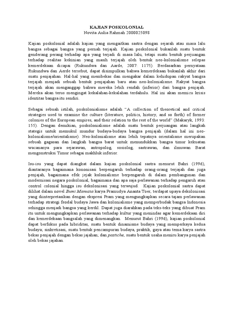 Kajian Poskolonial | PDF | Klasik