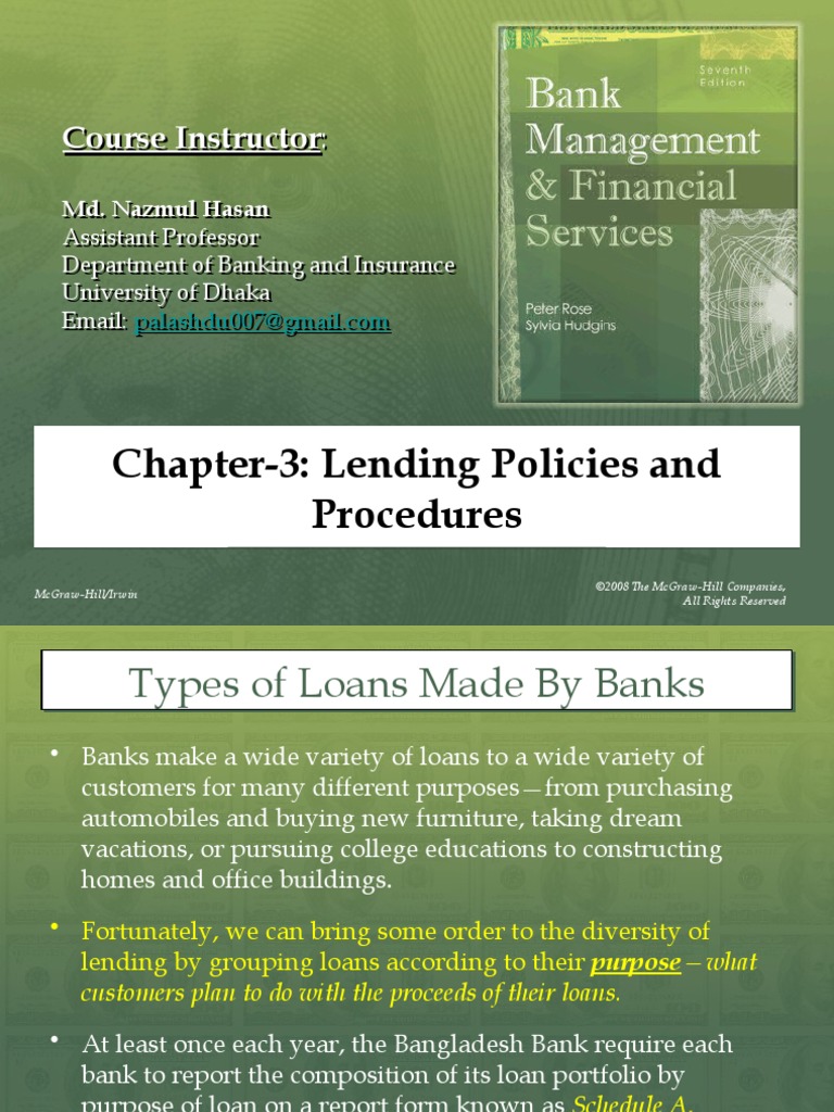 Chap-16-Lending Policies and Procedures | PDF | Factoring (Finance) | Loans