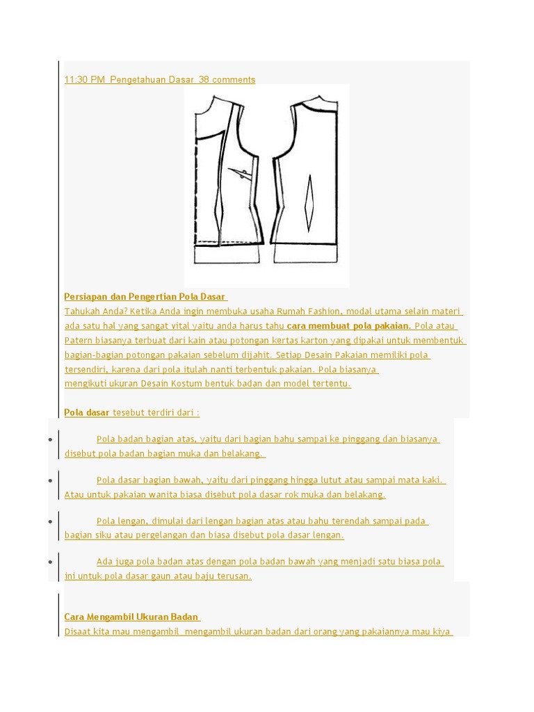Teori Membuat Pola | PDF