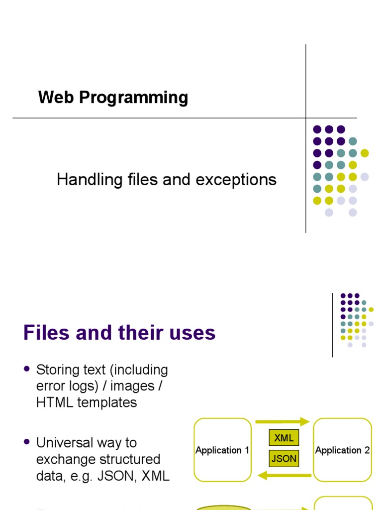 Web Programming: Handling Files and Exceptions | PDF | Information ...