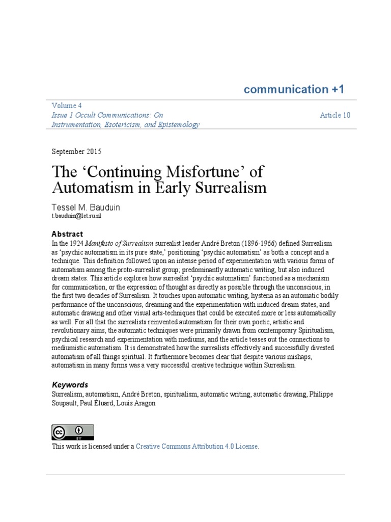 Automatism in Early Surrealism Explained | PDF | Surrealism | Dream