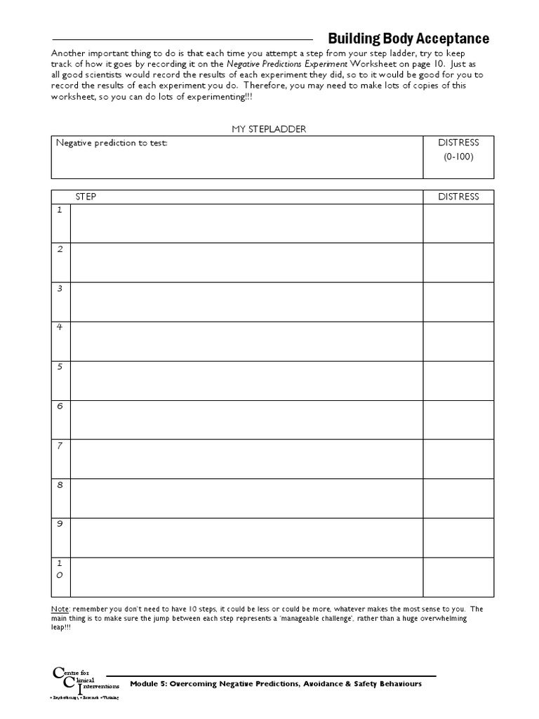 Building Body Acceptance - 05 - Overcoming Negative Predictions ...