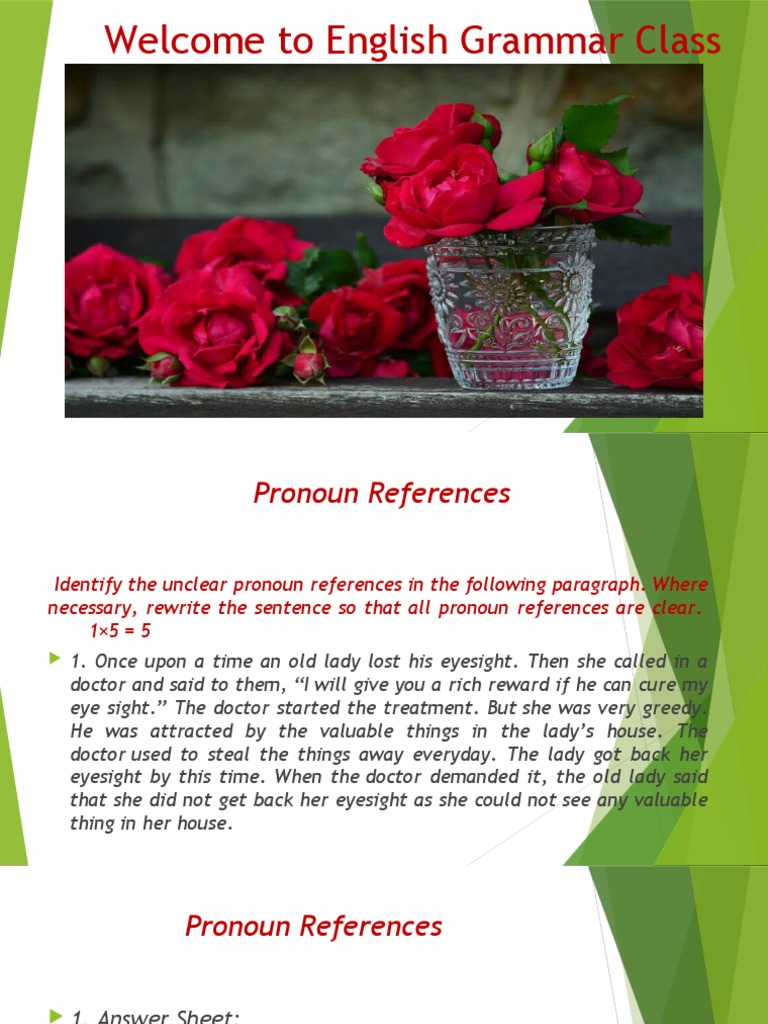 8 Pronoun Reference 1 | PDF
