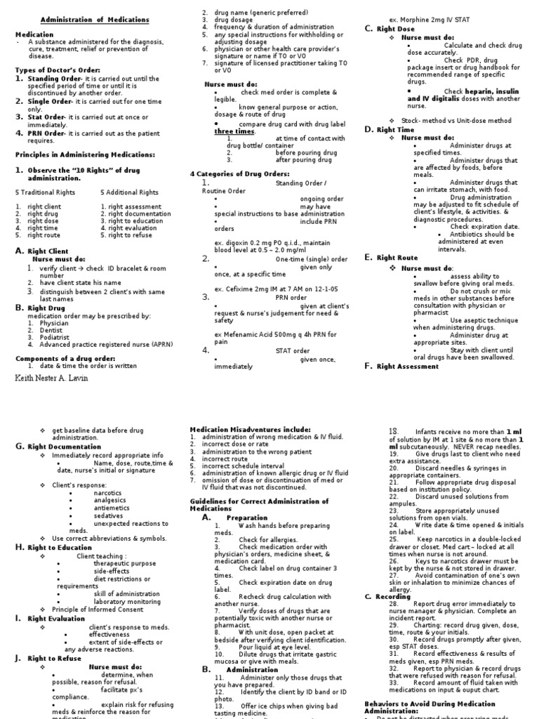 Medication Administration Guidelines | PDF | Intravenous Therapy ...