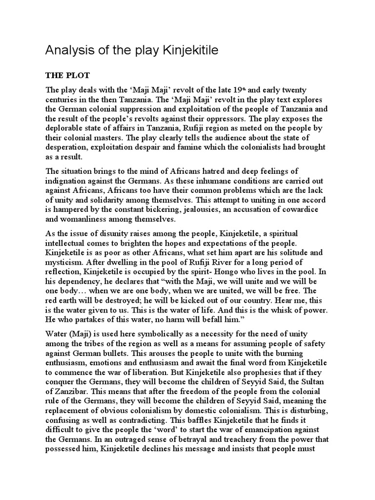 Kinjeketile: Unity in Maji Maji Rebellion | PDF