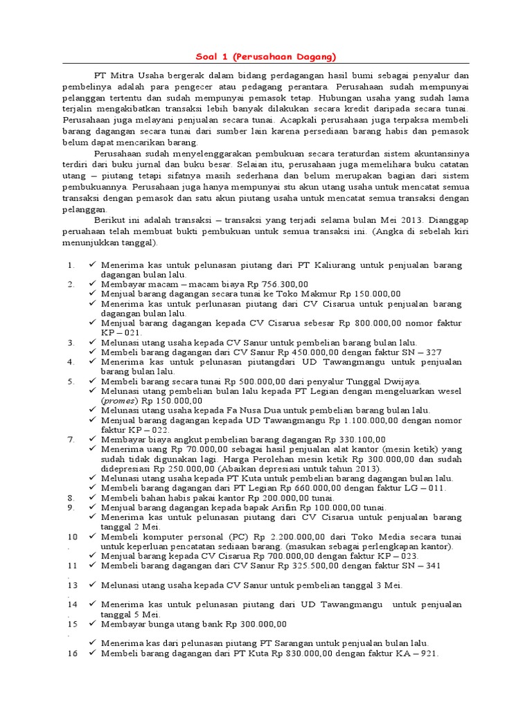 Latihan Soal Perusahaan Dagang | PDF