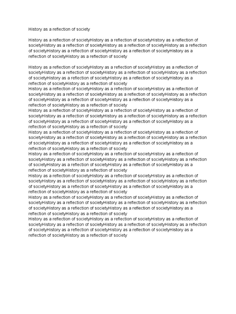 History As A Reflection of Society | PDF | Politics | Social Science