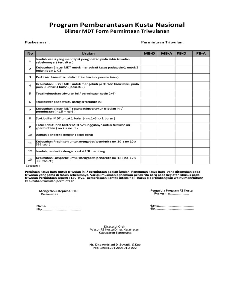 Form Kusta 2021 | PDF