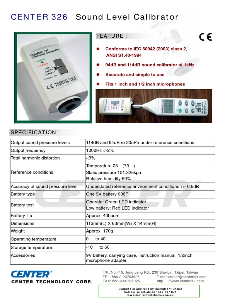 326 Calibrator Spec Sheet | PDF