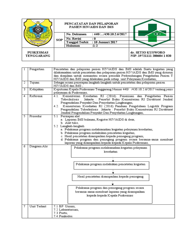 SOP Pencatatan Pasien HIV/AIDS dan IMS | PDF