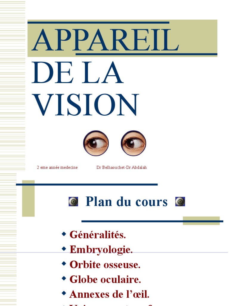 Appareil de La Vision | PDF | Ophtalmologie | Œil