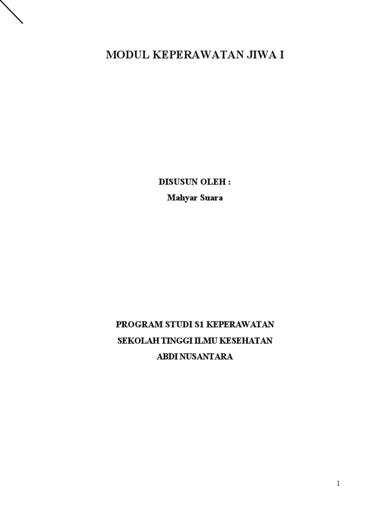 Modul Keperawatan Jiwa 1 | PDF