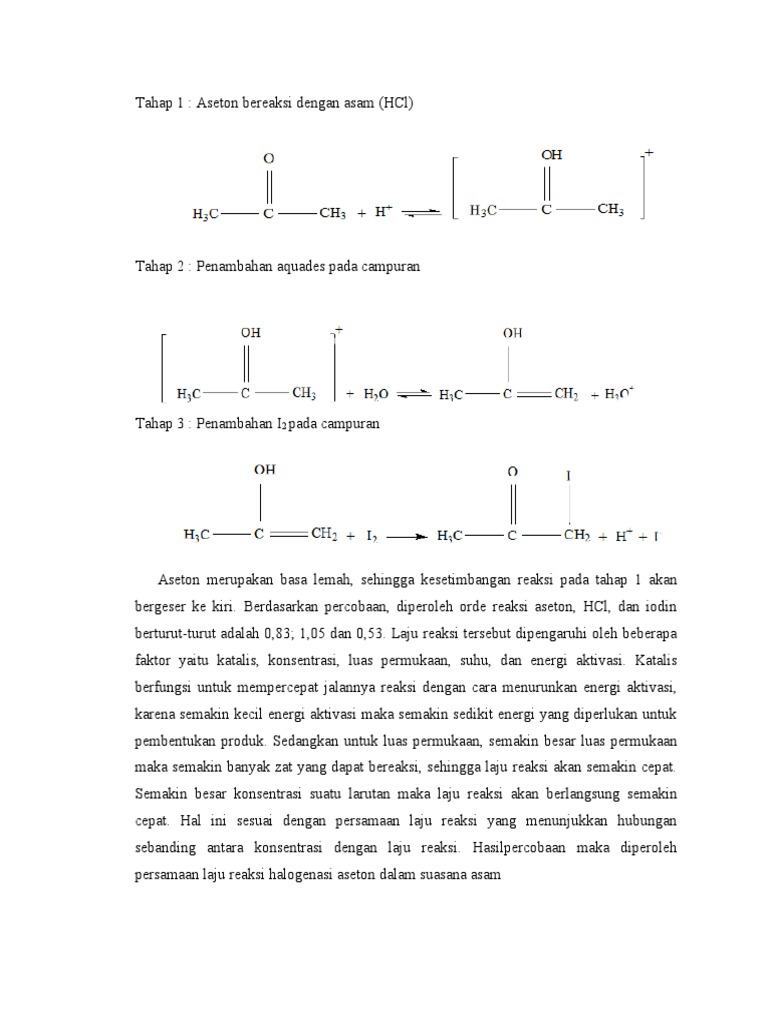 Reaksi Aseton Dan HCL | PDF