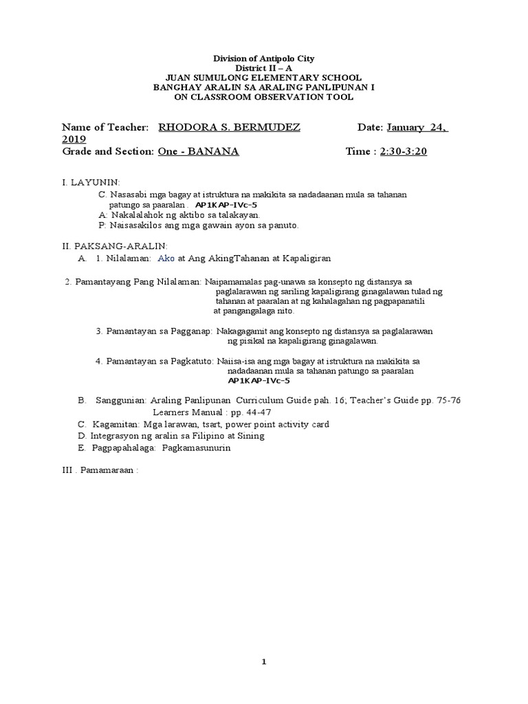 COT in AP 4th Quarter | PDF