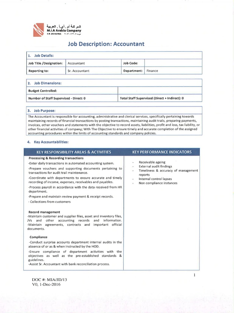JD For Accountant | PDF