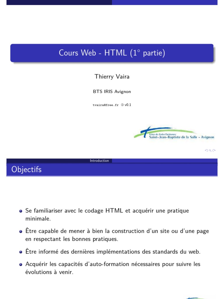 Cours Web - HTML (1° Partie) | PDF | Internet et Web | Internet