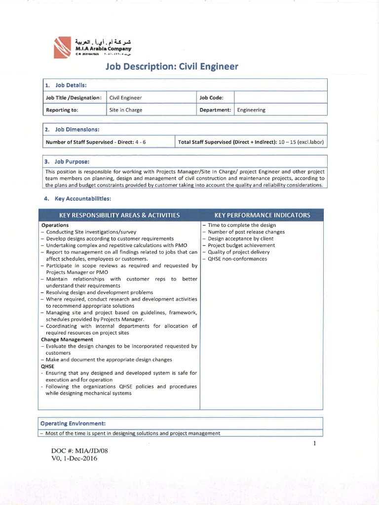 JD For Civil Engineer | PDF