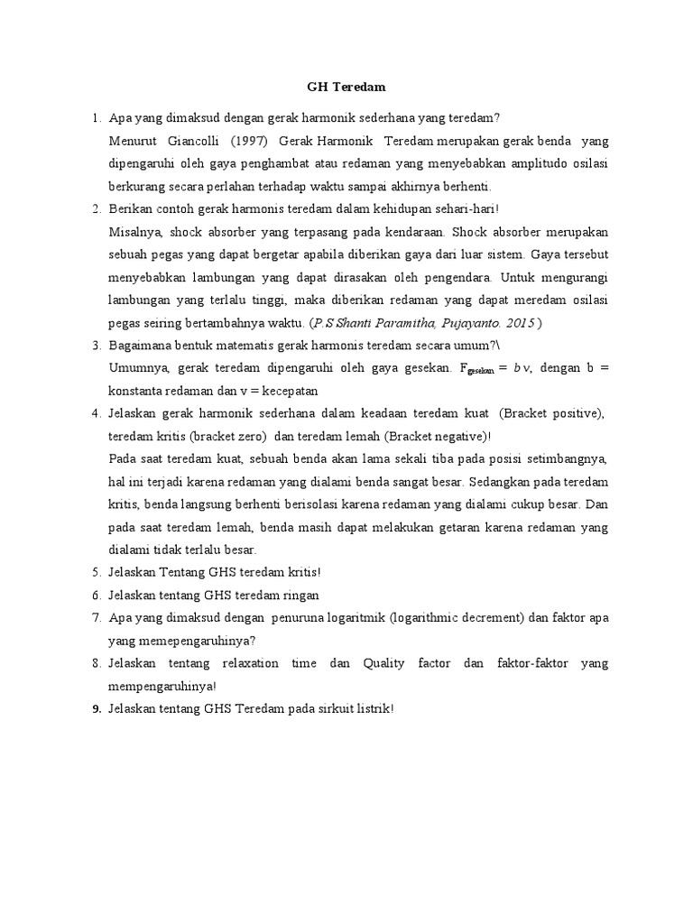 Gerak Harmonik Teredam | PDF