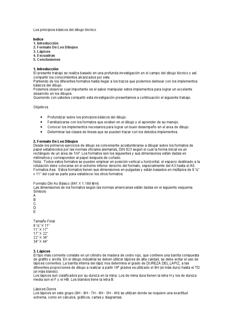 Los Principios Básicos Del Dibujo Técnico | PDF | Lápiz | Dibujo