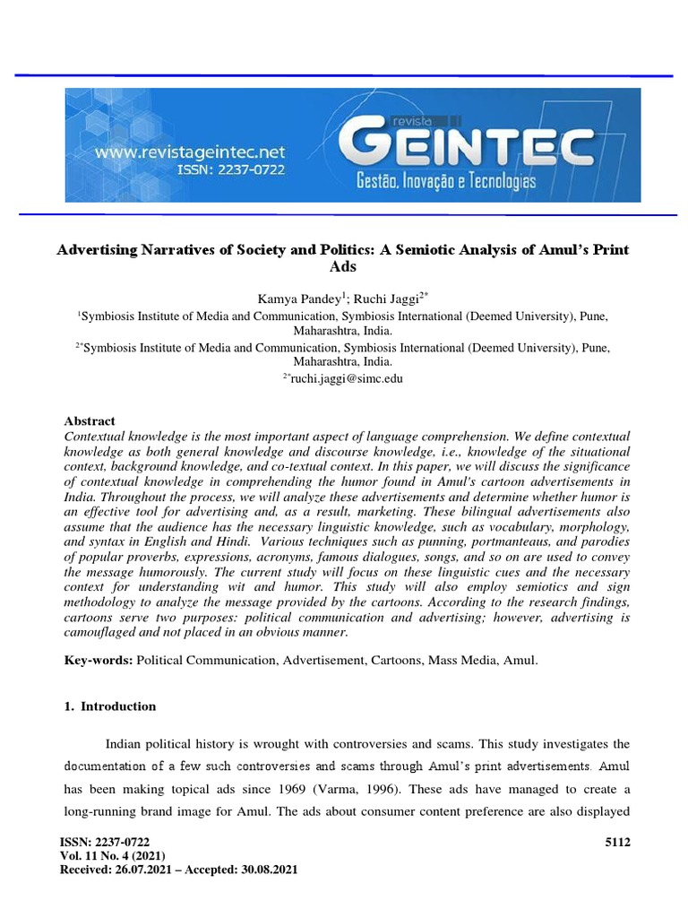 Advertising Narratives of Society and Politics: A Semiotic Analysis of ...